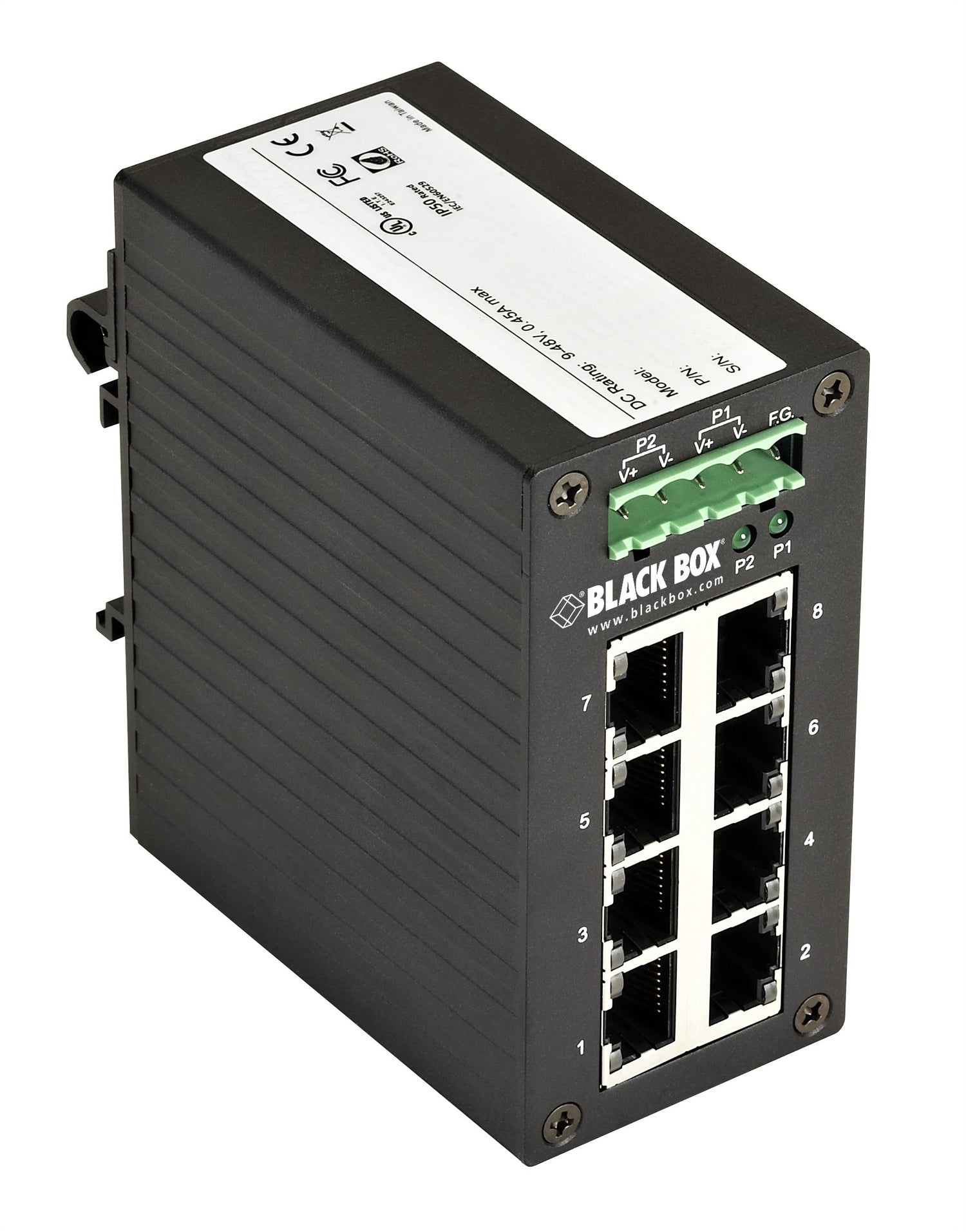 Black Box LGH008A 8-Port Gigabit Industrial Unmanaged Switch